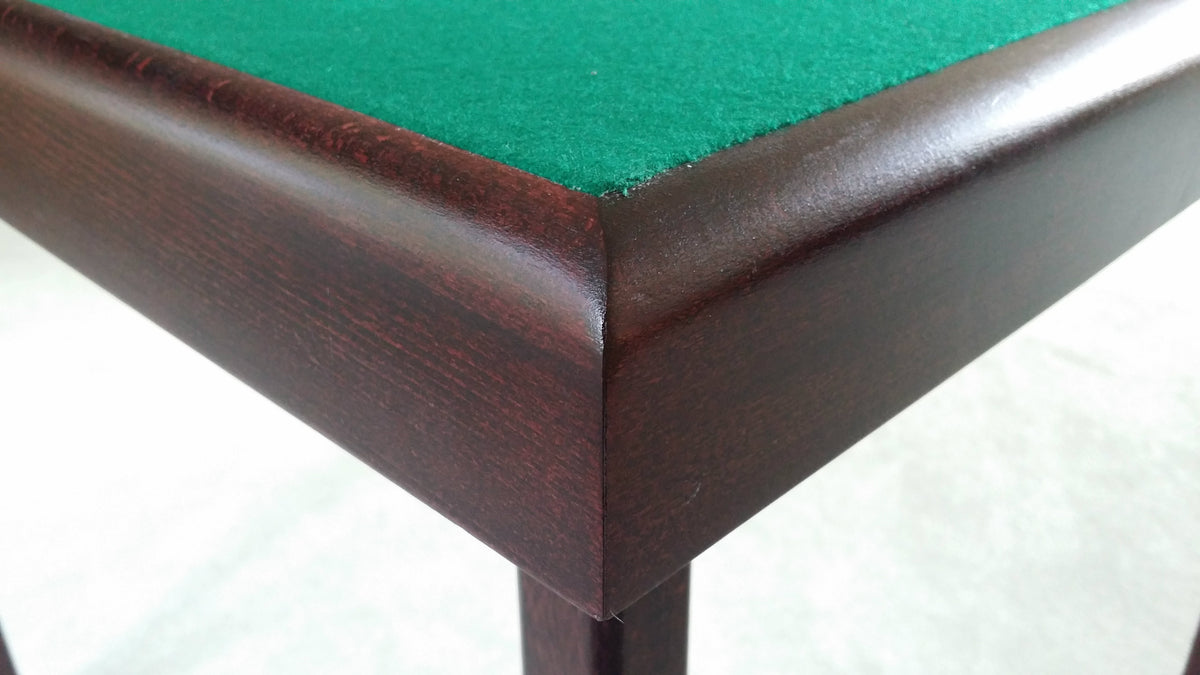 Pelissier Premier card table with mahogany finish and green baize.