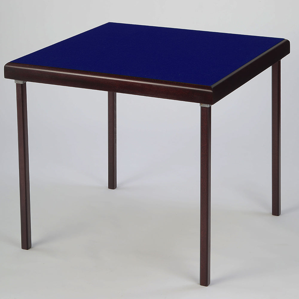 Pelissier Premier card table with mahogany finish and blue baize