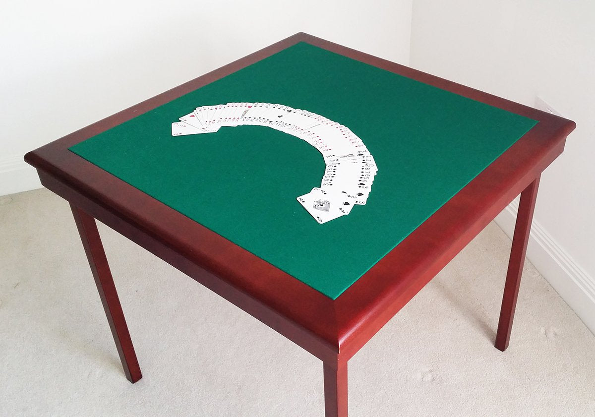 Royal card table with mahogany finish and green baize - Pelissier